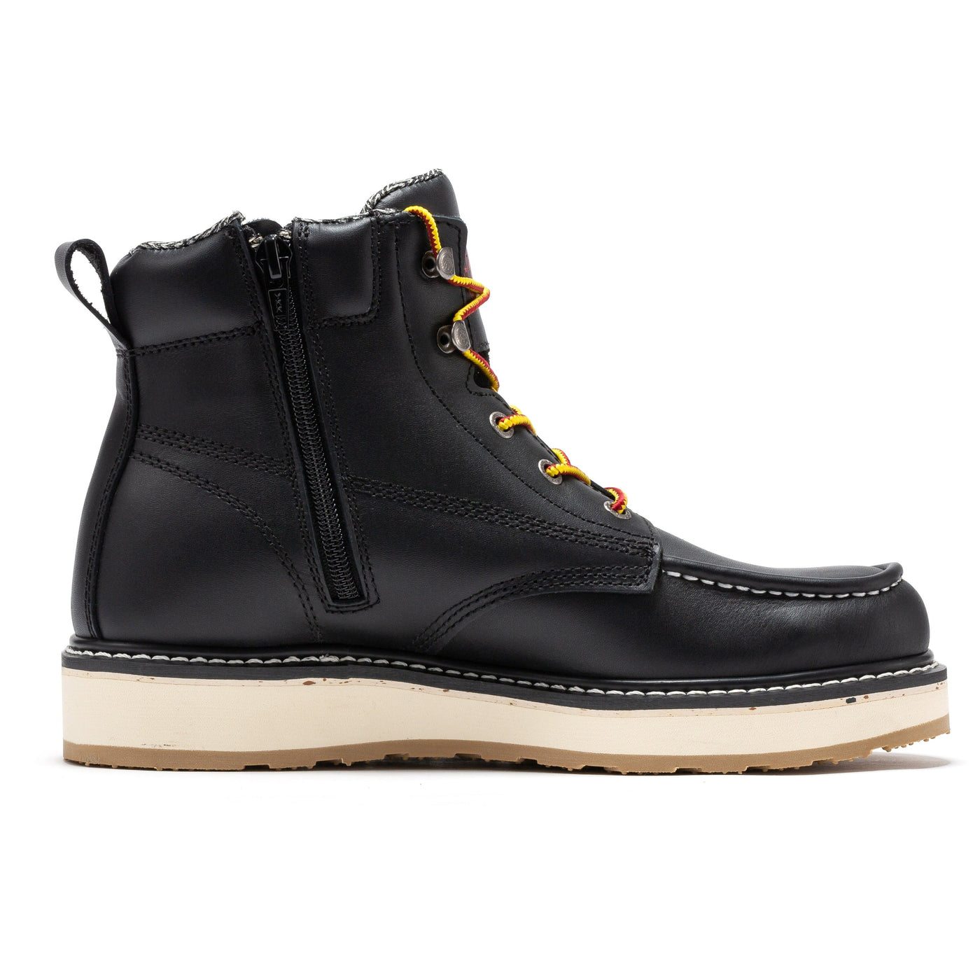 ROCKROOSTER Magnolia Men's 6 inch Black Soft Toe Zip Sided Wedge Work ...
