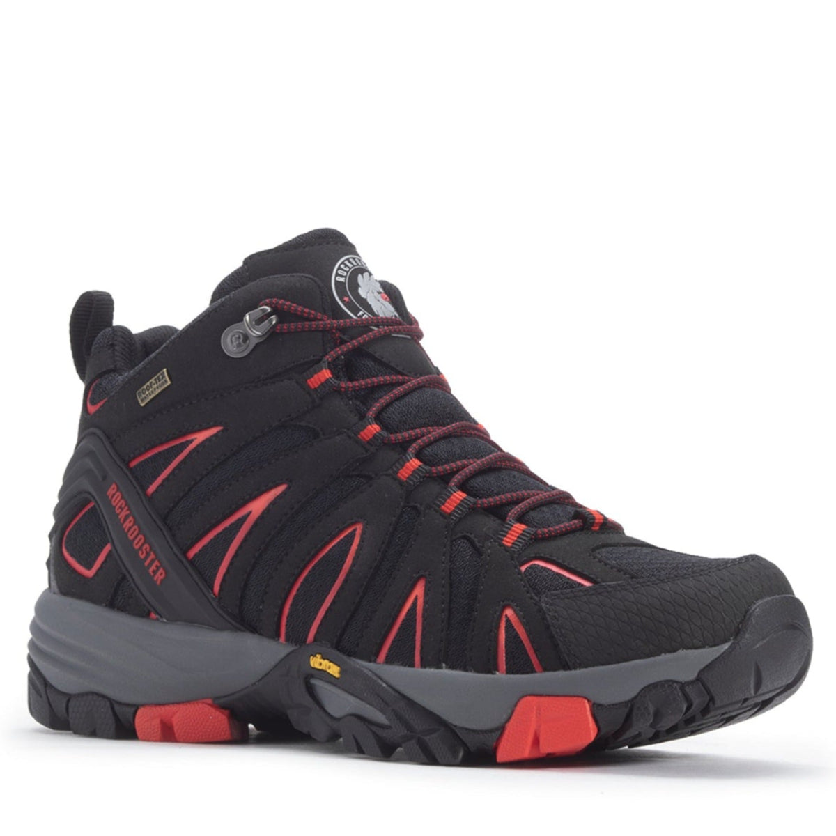ROCKROOSTER Bedrock Black 6 Inch Waterproof Hiking Boots with VIBRAM ...